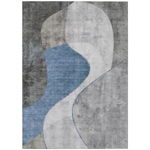 addison rugs chantille acn633 blue 9' x 12' indoor outdoor area rug, easy clean, machine washable, non shedding, bedroom, living room, dining room, kitchen, patio rug