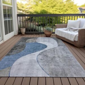 Addison Rugs Chantille ACN633 Blue 9' x 12' Indoor Outdoor Area Rug, Easy Clean, Machine Washable, Non Shedding, Bedroom, Living Room, Dining Room, Kitchen, Patio Rug