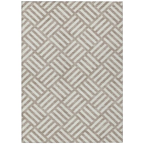 Addison Rugs Chantille ACN620 Taupe 9' x 12' Indoor Outdoor Area Rug, Easy Clean, Machine Washable, Non Shedding, Bedroom, Living Room, Dining Room, Kitchen, Patio Rug