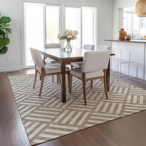 Addison Rugs Chantille ACN620 Taupe 9' x 12' Indoor Outdoor Area Rug, Easy Clean, Machine Washable, Non Shedding, Bedroom, Living Room, Dining Room, Kitchen, Patio Rug