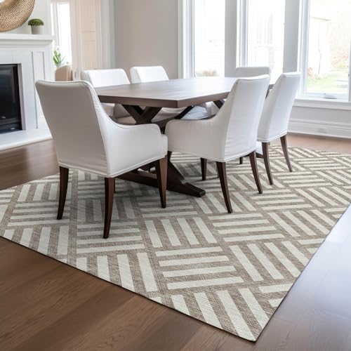 Addison Rugs Chantille ACN620 Taupe 9' x 12' Indoor Outdoor Area Rug, Easy Clean, Machine Washable, Non Shedding, Bedroom, Living Room, Dining Room, Kitchen, Patio Rug