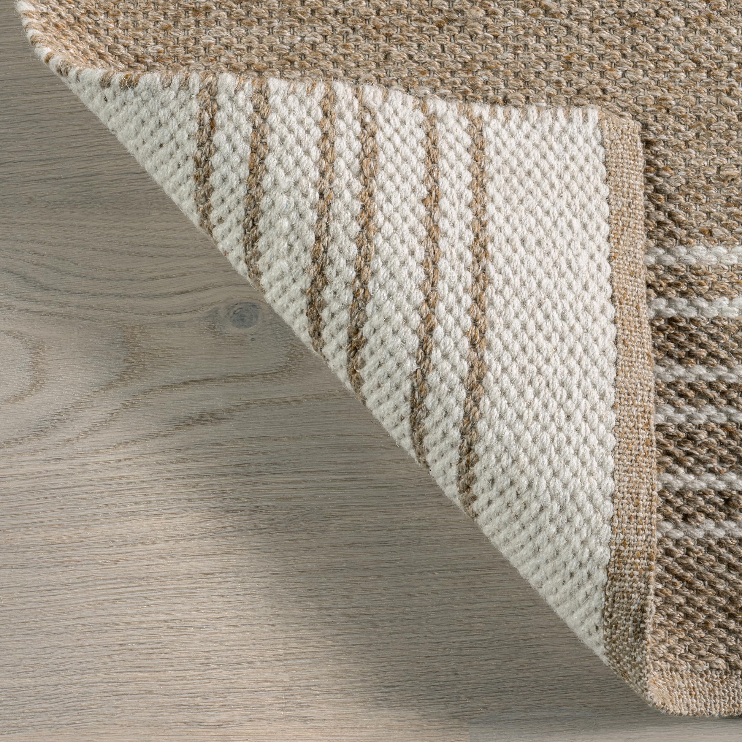 Rugs USA x Lauren Liess Birchwood Reversible Striped Wool Area Rug, 9' x 12', Sand