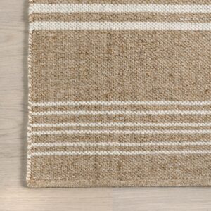 Rugs USA x Lauren Liess Birchwood Reversible Striped Wool Area Rug, 9' x 12', Sand