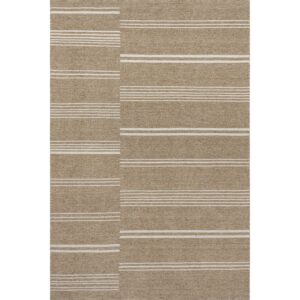 Rugs USA x Lauren Liess Birchwood Reversible Striped Wool Area Rug, 9' x 12', Sand