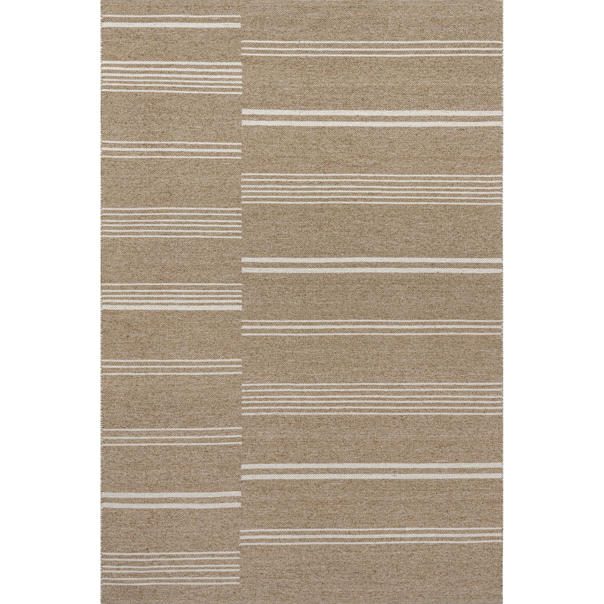 Rugs USA x Lauren Liess Birchwood Reversible Striped Wool Area Rug, 9' x 12', Sand