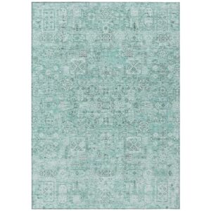 addison rugs chantille acn611 teal 9' x 12' indoor outdoor area rug, easy clean, machine washable, non shedding, bedroom, living room, dining room, kitchen, patio rug