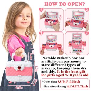 Kids Makeup Kit for Girl Toys, Washable Real Girl Makeup Kit Little Princess Girls Toys, Children Pretend Play Make up Set Kids Toys for 3-10 Year Old Girl Christmas Birthday Gift