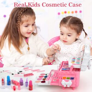 Kids Makeup Kit for Girl Toys, Washable Real Girl Makeup Kit Little Princess Girls Toys, Children Pretend Play Make up Set Kids Toys for 3-10 Year Old Girl Christmas Birthday Gift