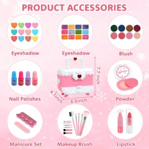 Kids Makeup Kit for Girl Toys, Washable Real Girl Makeup Kit Little Princess Girls Toys, Children Pretend Play Make up Set Kids Toys for 3-10 Year Old Girl Christmas Birthday Gift