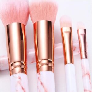 Makeup Brushes Set DUAIU 16PCS Marble Make up Brushes Foundation Eyeshadow Concealer Eyebrow Blush Face Mask Brush Set With Gift Box Make Up Tool（Pink)