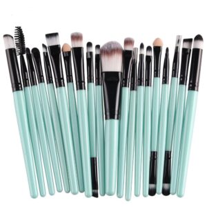 kolight® 20 pcs pro makeup set powder foundation eyeshadow eyeliner lip cosmetic brushes (black+green)