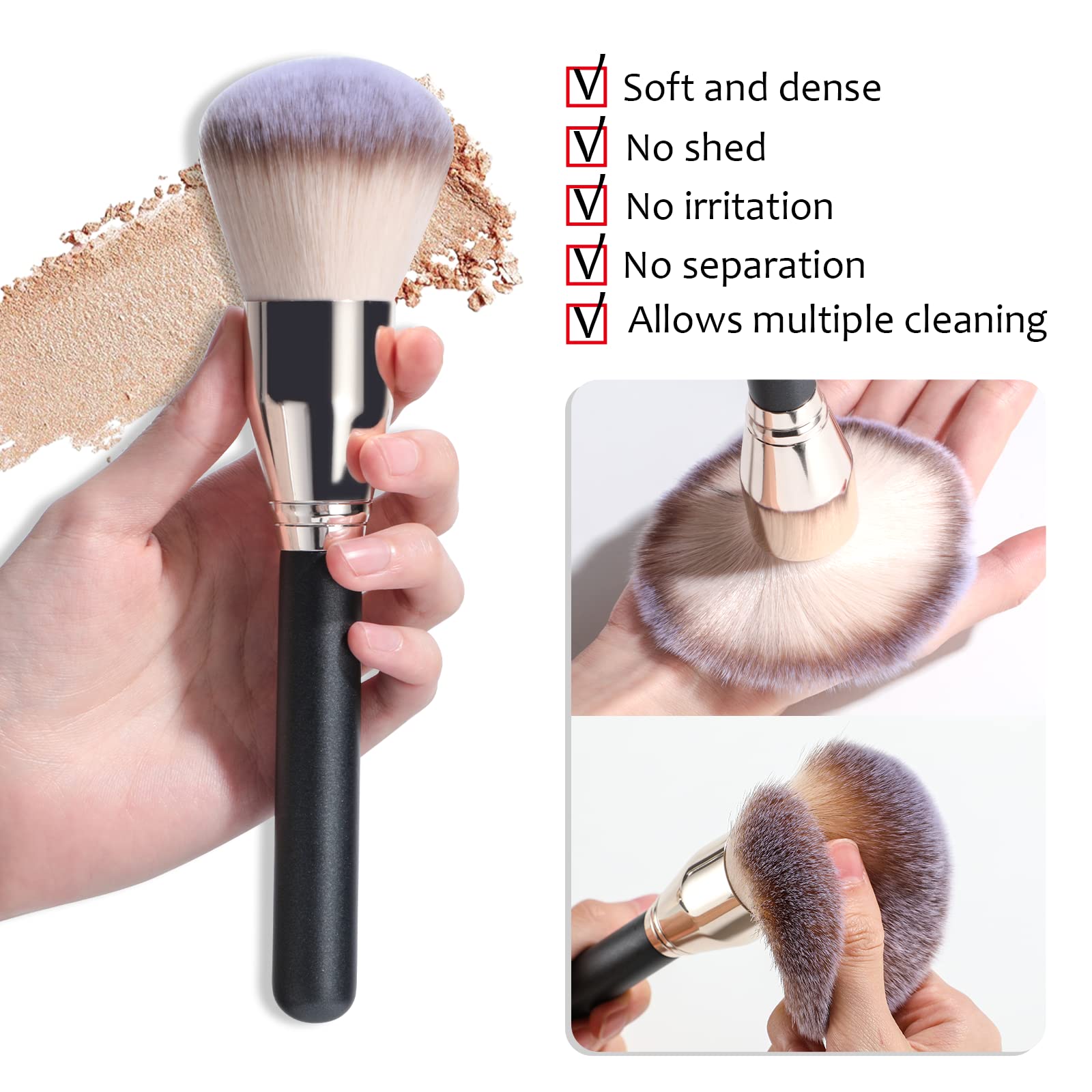 BS-MALL Makeup Brush Set 4 Pcs Premium Foundation Synthetic Powder Concealers Makeup Brushes Big Cosmetic Brushes