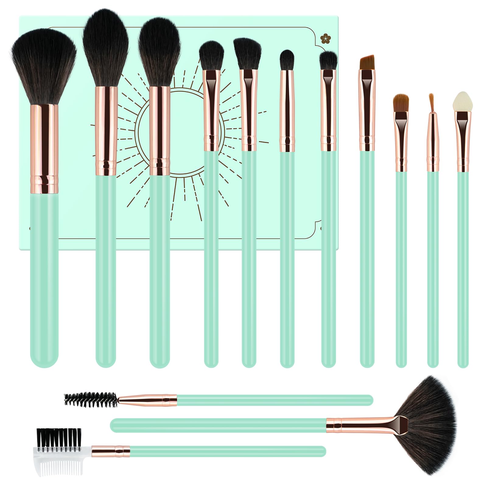 Makeup Brushes Set,Foundation Powder Brush Eyeshadow Brush Concealers Blush Face Professional Make up Brushes Kit with Gifts Box for Woman(Blue,14Pcs)