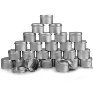 dingpai 27pcs candle tins, 2oz metal tins, round empyt candle containers for candle making, party favors, spices & gifts