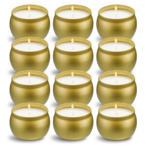 knourt 12 pack scented candles gift set, natural soy wax single tin 4 oz for family gatherings, romantic candle gifts