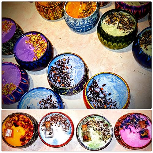 Ahyiyou DIY Zodiac Candle Tins 4.4oz 28 Pieces 28 Color, Round Containers with Lids, Candle Wicks, Wicks Holder, Wicks Stickers for Candle Making, Arts & Crafts, Storage & More