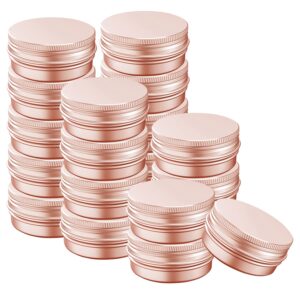 4 oz aluminum tin jar with screw cap refillable container for cosmetic, lip balm, cream, rose gold 20 pcs.