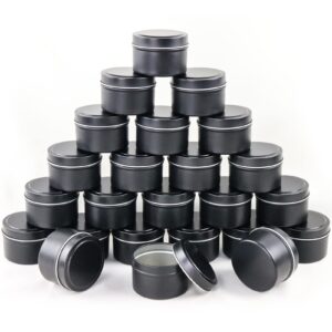 ericx light candle tin 24 piece, 4 oz, for candle making, black