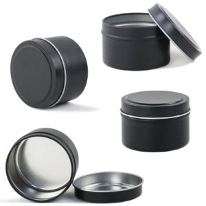 EricX Light Candle Tin 24 Piece, 4 oz, for Candle Making, Black