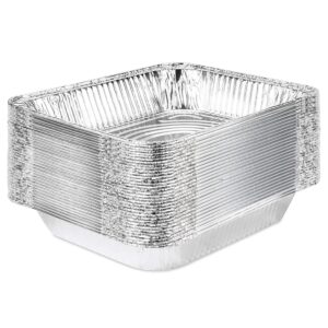 stock your home 9x13 aluminum pans (20 pack) - disposable & recyclable foil tray- half size steam table deep pans - tin foil pans for cooking, heating, storing, prepping food, bbq, grilling, catering