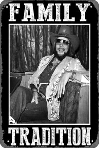 hank williams jr family tradition poster 12" x 8" vintage metal tin sign home decor garage man cave wall art