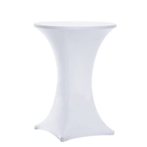 tina 32x43 inch highboy spandex cocktail table covers white, cocktail table spandex covers, fitted stretch cocktail table tablecloth for round tables