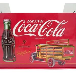 The Tin Box Company Coca Cola Tin Utensil Caddy with Handle, red