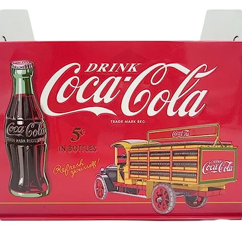 The Tin Box Company Coca Cola Tin Utensil Caddy with Handle, red