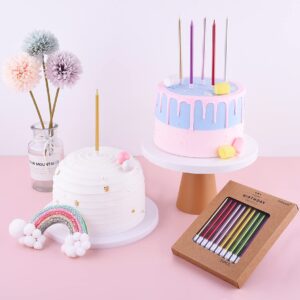 PHD CAKE 24-Count Rose Gold Long Thin Metallic Birthday Candles, Cake Candles, Birthday Parties, Wedding Decorations, Party Candles