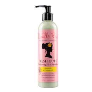 camille rose fresh curl hair styling lotion & detangler, with avocado and castor oil, to moisturize and promote hair growth, for all hair types, 8 oz