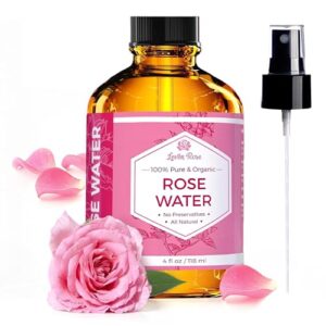 rose water spray for face by leven rose - pure natural moroccan rosewater hydrosol face spray - organic rose water for hair 4 oz