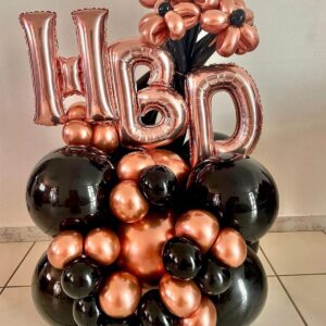 124Pcs Rose Gold Balloon Garland Arch Kit Black Pink and Rose Gold Balloons for Girls Women Birthday Party Wedding Bridal Shower Decorations Graduation Backdrop Decor