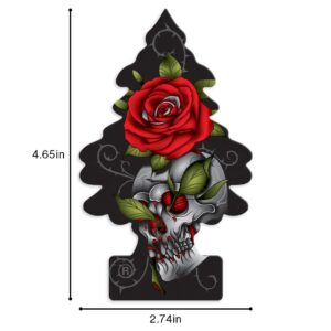 LITTLE TREES Air Fresheners Car Air Freshener. Hanging Tree Provides Long Lasting Scent for Auto or Home. Rose Thorn, 24 Air Fresheners