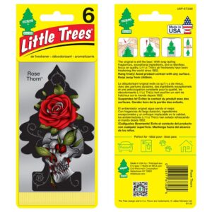 LITTLE TREES Air Fresheners Car Air Freshener. Hanging Tree Provides Long Lasting Scent for Auto or Home. Rose Thorn, 24 Air Fresheners