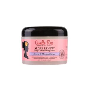 camille rose algae renew deep conditioning hair mask with peppermint, blue green algae & mango butter, to strengthen and moisturize, for all hair types, 8 oz