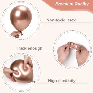 RUBFAC Rose Gold Valentine's Day Balloons Different Sizes 105pcs 5/10/12/18 Inch Metallic Rose Gold Balloon Garland Kit for Birthday Bachelorette Party Wedding Bridal Party Decoration