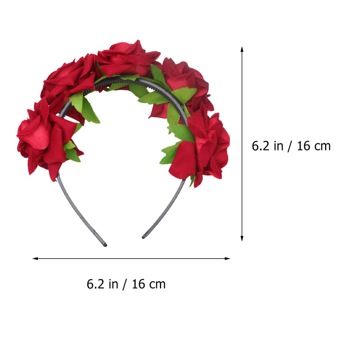 Headband Wedding Party Hairband Day of Dead Flower Crown (Claret)