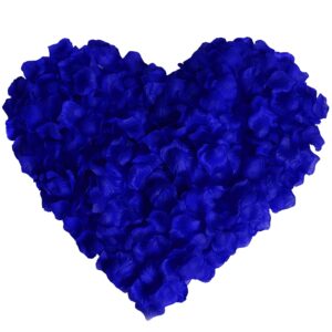 henzxi 1000 pcs rose petals, artificial flower petals, for romantic night, wedding, event, party, valentine decor (1000 pcs, aroyal blue)