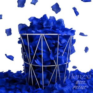 Henzxi 1000 Pcs Rose Petals, Artificial Flower Petals, for Romantic Night, Wedding, Event, Party, Valentine Decor (1000 Pcs, Aroyal Blue)