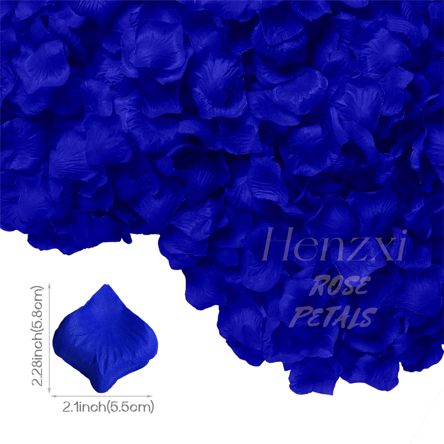 Henzxi 1000 Pcs Rose Petals, Artificial Flower Petals, for Romantic Night, Wedding, Event, Party, Valentine Decor (1000 Pcs, Aroyal Blue)