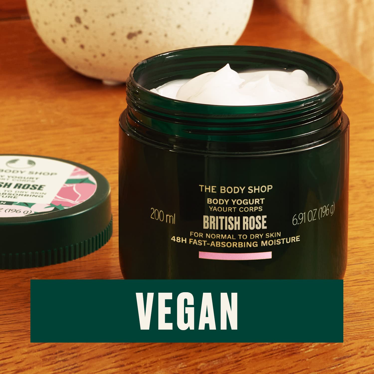 The Body Shop British Rose Body Yogurt – Instantly Absorbing Hydration from Head to Toe – For Normal to Dry Skin – Vegan – 6.91 oz