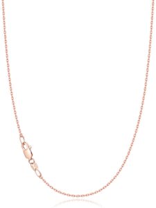 jewlpire solid 925 sterling silver chain necklace for women, 1.1mm cable chain rose gold chain shiny & sturdy women's chain necklaces, 18 inches