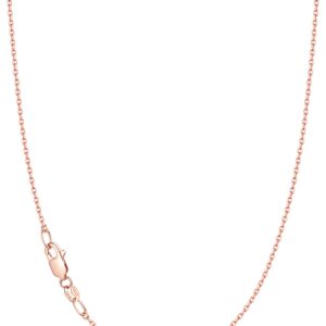 Jewlpire Solid 925 Sterling Silver Chain Necklace for Women, 1.1mm Cable Chain Rose Gold Chain Shiny & Sturdy Women's Chain Necklaces, 18 Inches