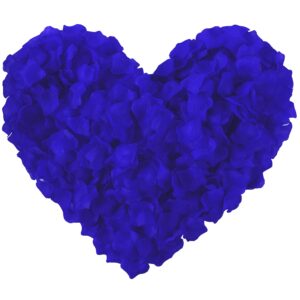 nine to nine pack of 1000 rose petals, artificial flowers for decoration wedding party(royal blue)