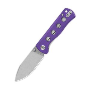 qsp knife canary folder pocket knife, sharp 14c28n blade with colorful g-10 handles (stonewash blade, purple g-10 handle)