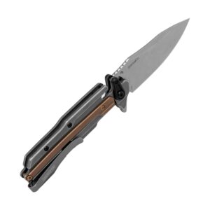 Kershaw Frontrunner Folding Pocket Knife, Futuristic, Durable EDC, D2 Blade Steel, KVT Opening Mechanism, Pocketclip