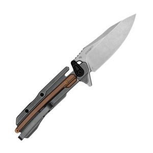 Kershaw Frontrunner Folding Pocket Knife, Futuristic, Durable EDC, D2 Blade Steel, KVT Opening Mechanism, Pocketclip