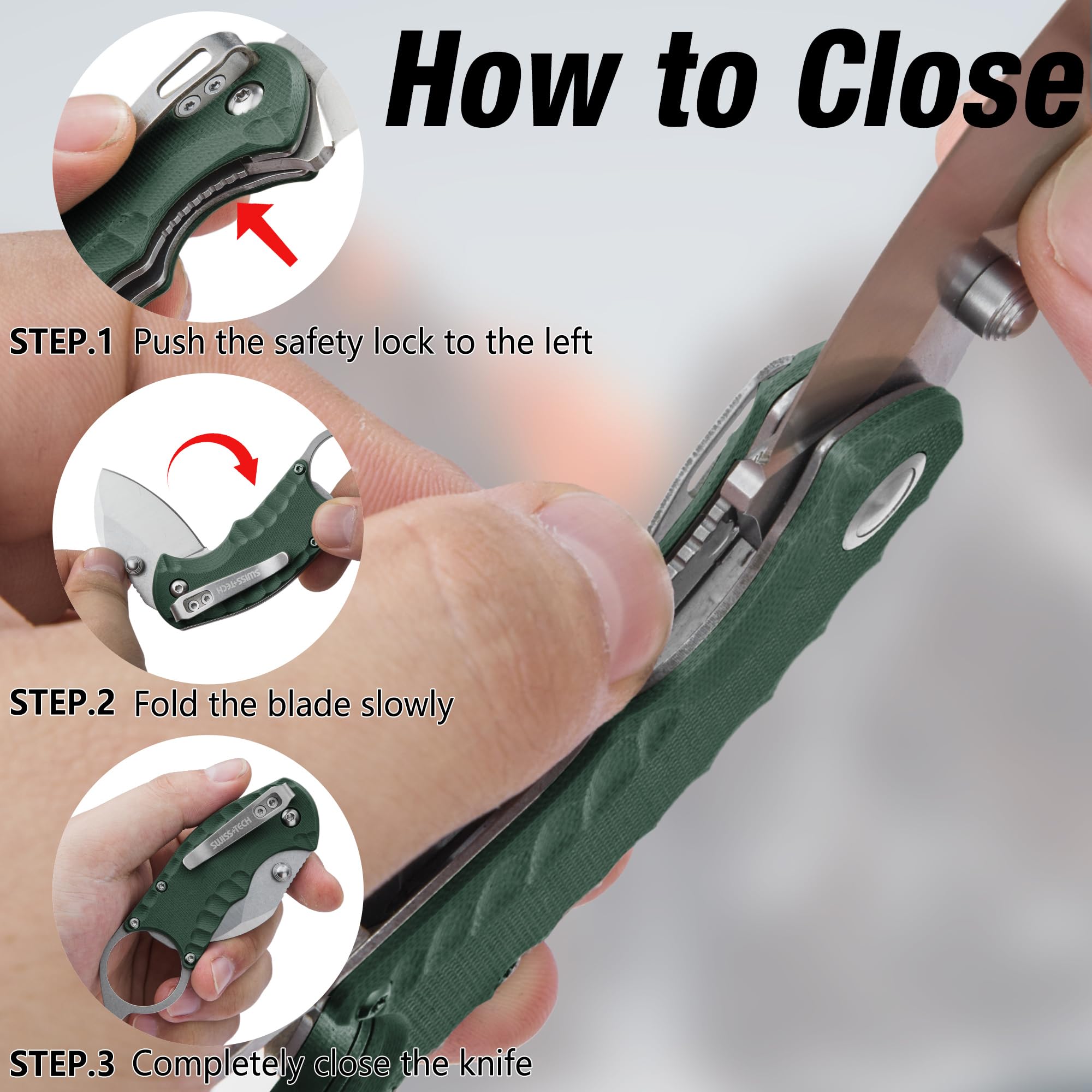 FLISSA 4" Small Folding Pocket Knife, Lightweight Utility Knife, Green G10 Handle, EDC Pocket Knife with 8Cr13MoV Steel Blade, Carry Pocket Clip, Bottle Opener and Flat Head Screwdriver, Liner Lock