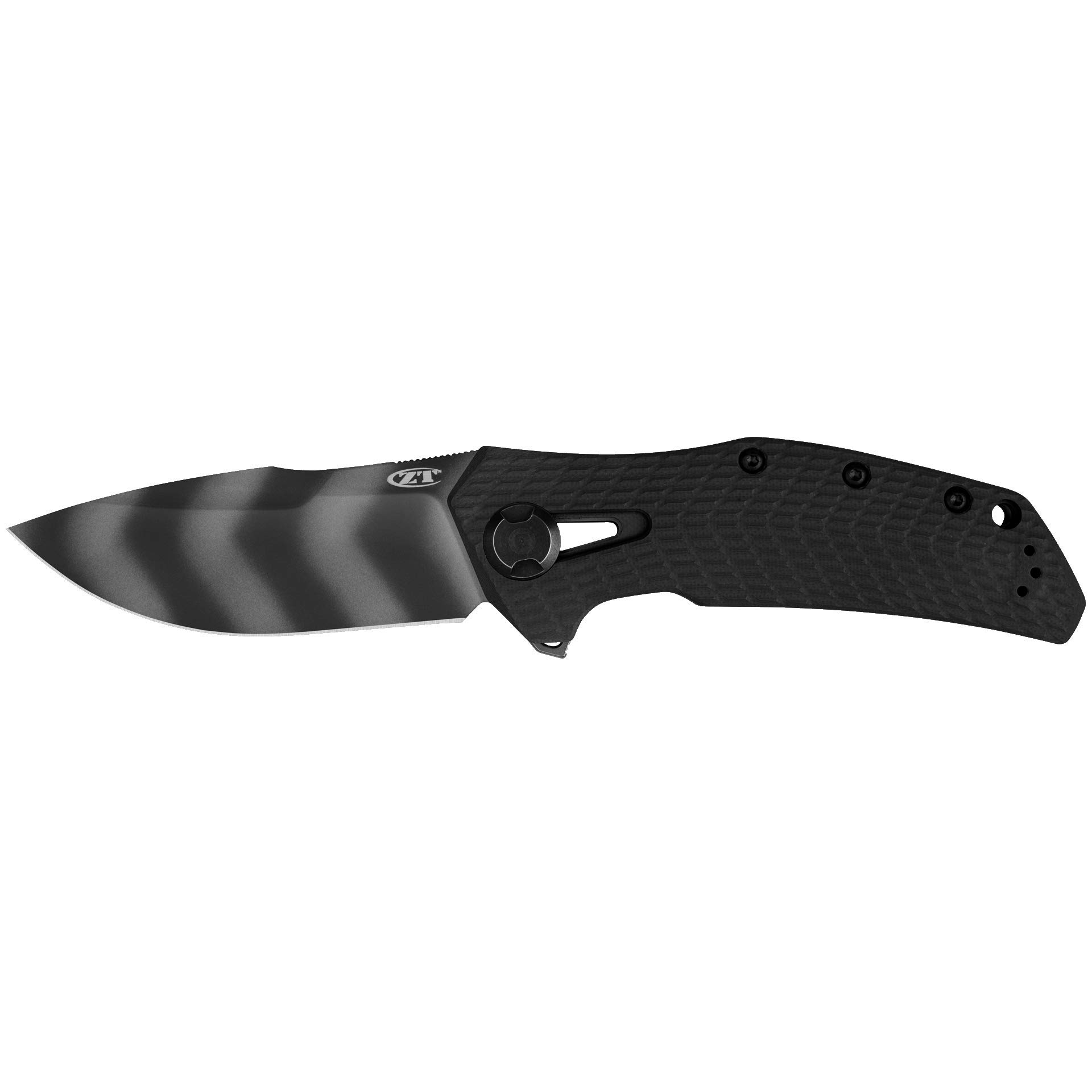 Zero Tolerance 0308BLKTS, Drop Point Pocket Knife, Black & Smith’s PP1 Pocket Pal Knife Sharpener Preset Carbide & Ceramic Stone Sharpeners Fold-Out Diamond Coated Rod Outdoor Hunting Knife