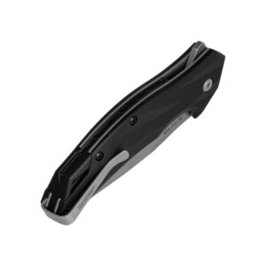 Kershaw Lateral Folding Pocket Knife, 3.1 inch Stonewashed Blade, Pocketclip,BLACK